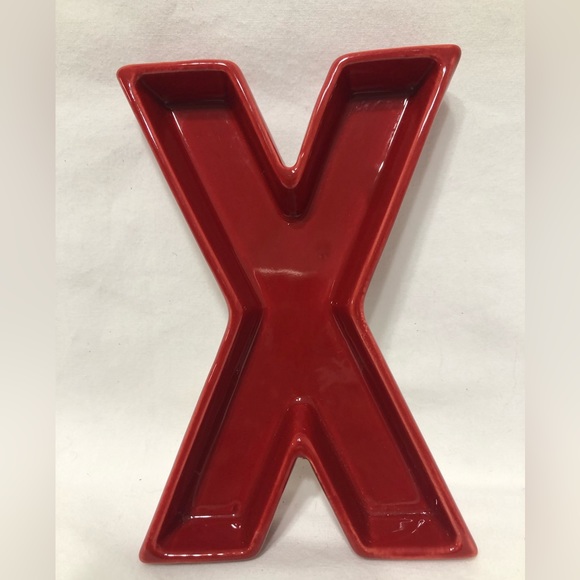 Storage & Organization | Ceramic Letter X Jewelry Tray Tray Red Wine 6l ...